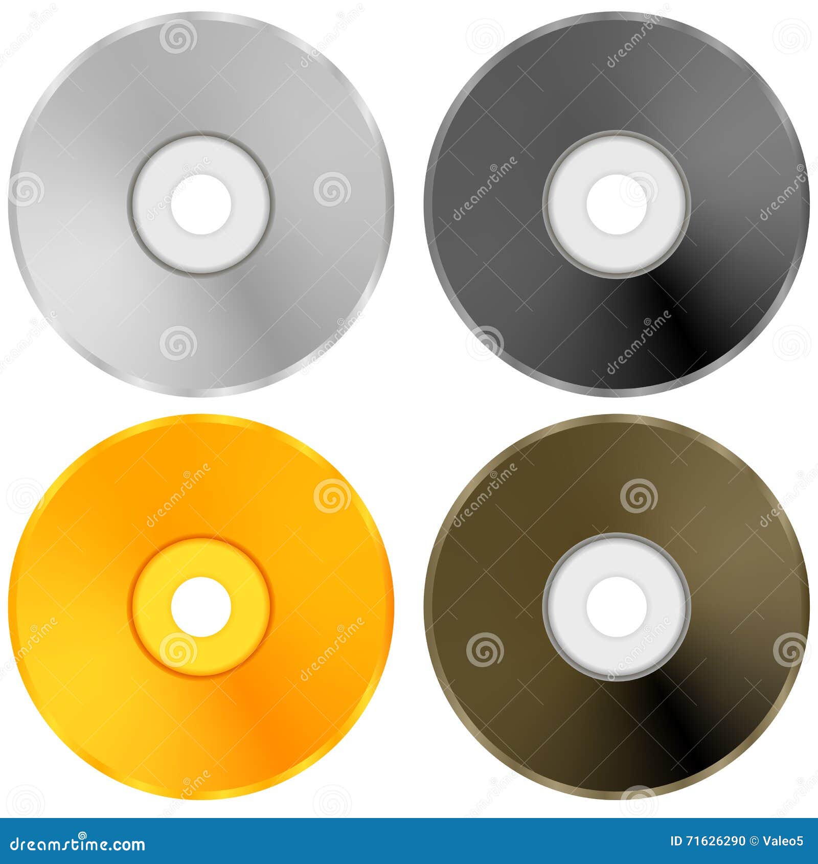 Colorful Realistic Compact Discs Stock Vector - Illustration of ...