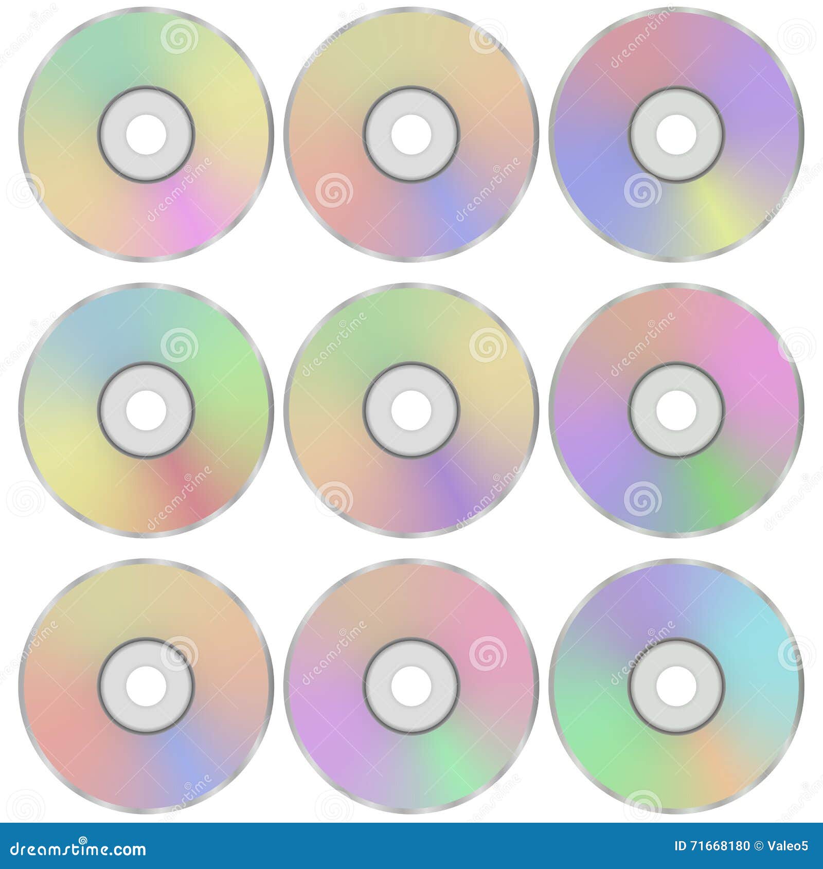 Colorful Realistic Compact Discs Stock Vector - Illustration of musical ...