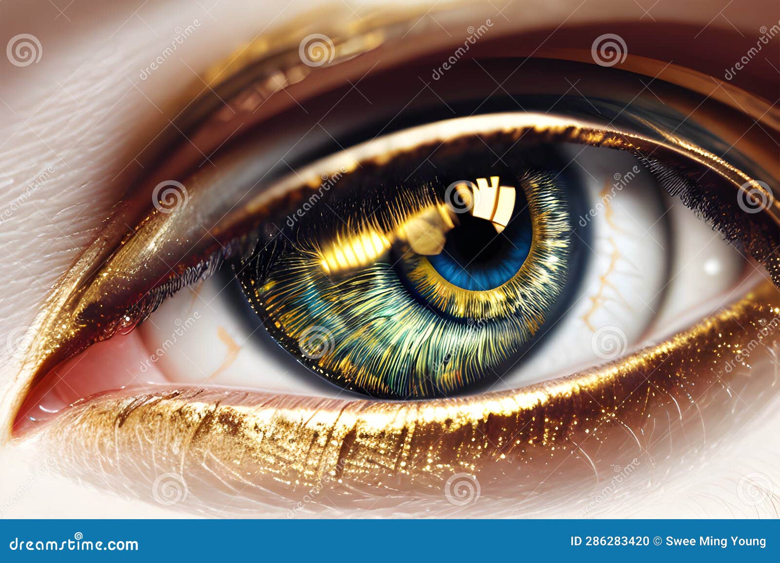 Colorful Realistic Image of the Close Up of the Human Eyes. Stock ...