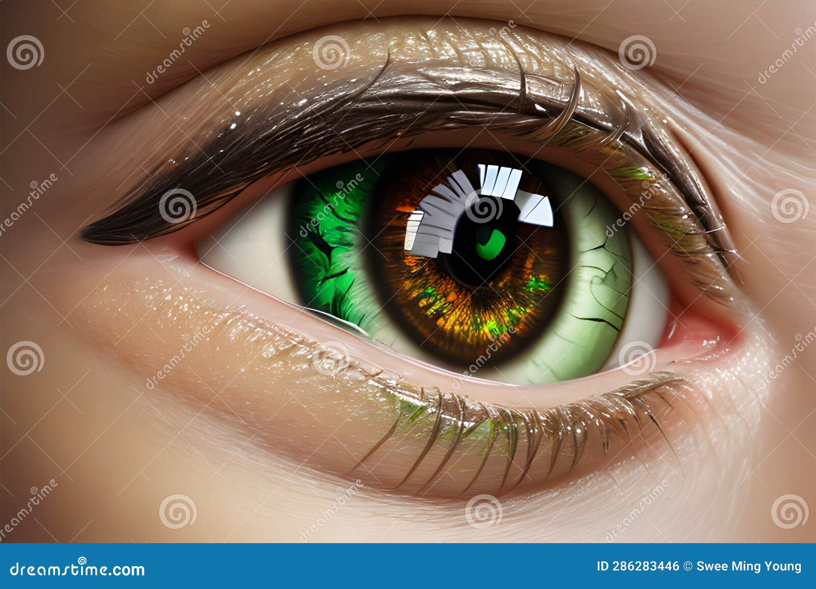 Colorful Realistic Image of the Close Up of the Human Eyes. Stock ...