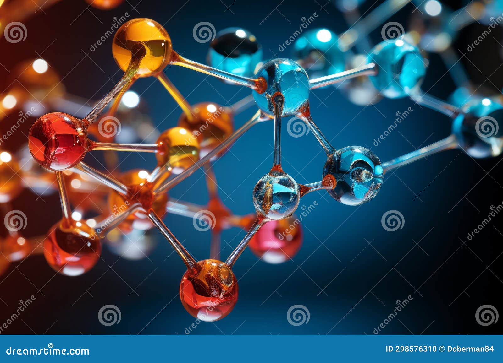Colorful Realistic Model of Molecule. Scientific Image of Cell ...
