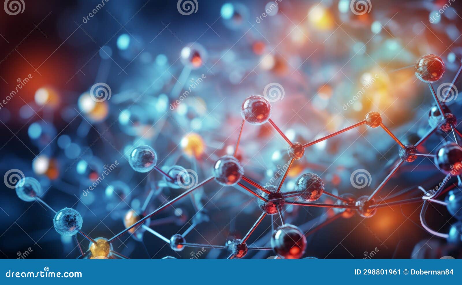 Colorful Realistic Model of Molecule. Scientific Image of Cell ...
