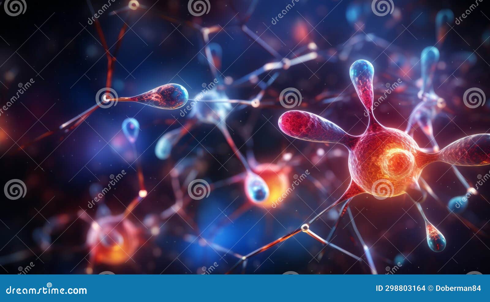 Colorful Realistic Model of Molecule. Scientific Image of Cell ...