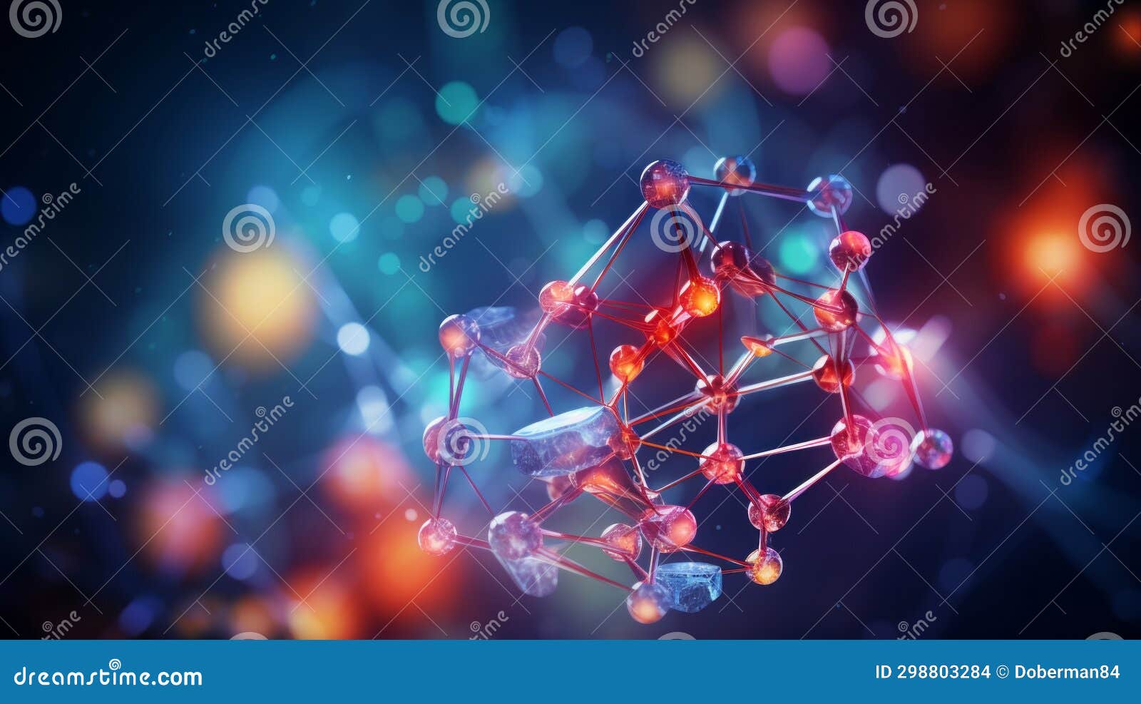 Colorful Realistic Model of Molecule. Scientific Image of Cell ...