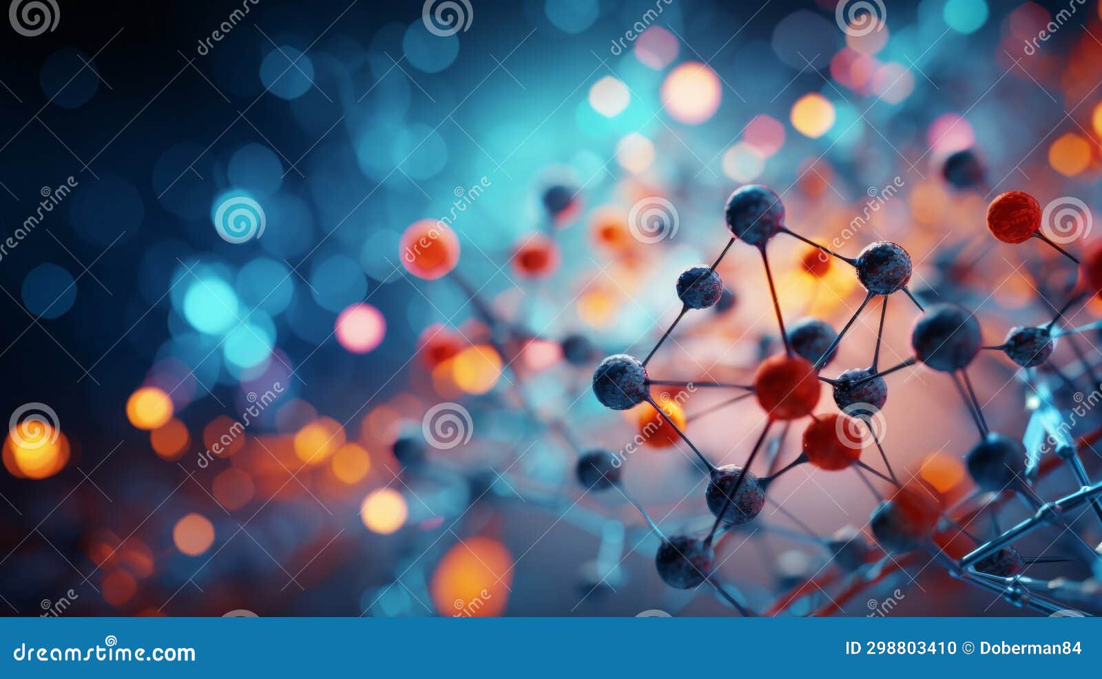 Colorful Realistic Model of Molecule. Scientific Image of Cell ...