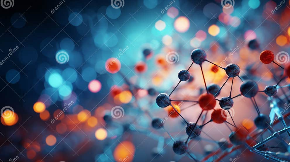 Colorful Realistic Model of Molecule. Scientific Image of Cell ...