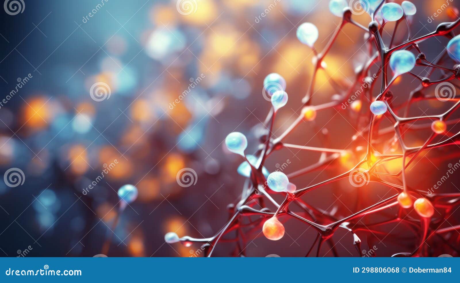 Colorful Realistic Model of Molecule. Scientific Image of Cell ...
