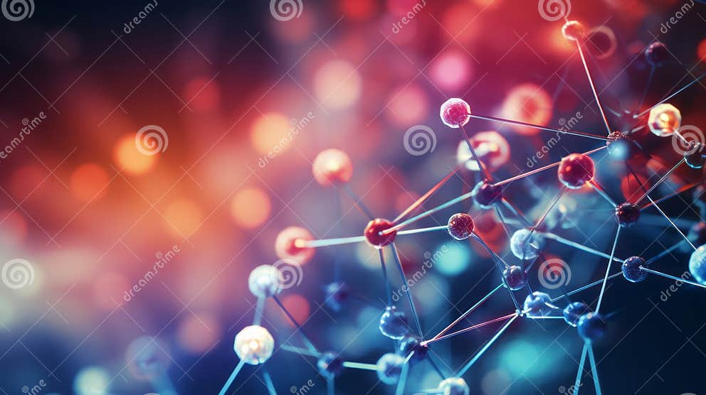 Colorful Realistic Model of Molecule. Scientific Image of Cell ...