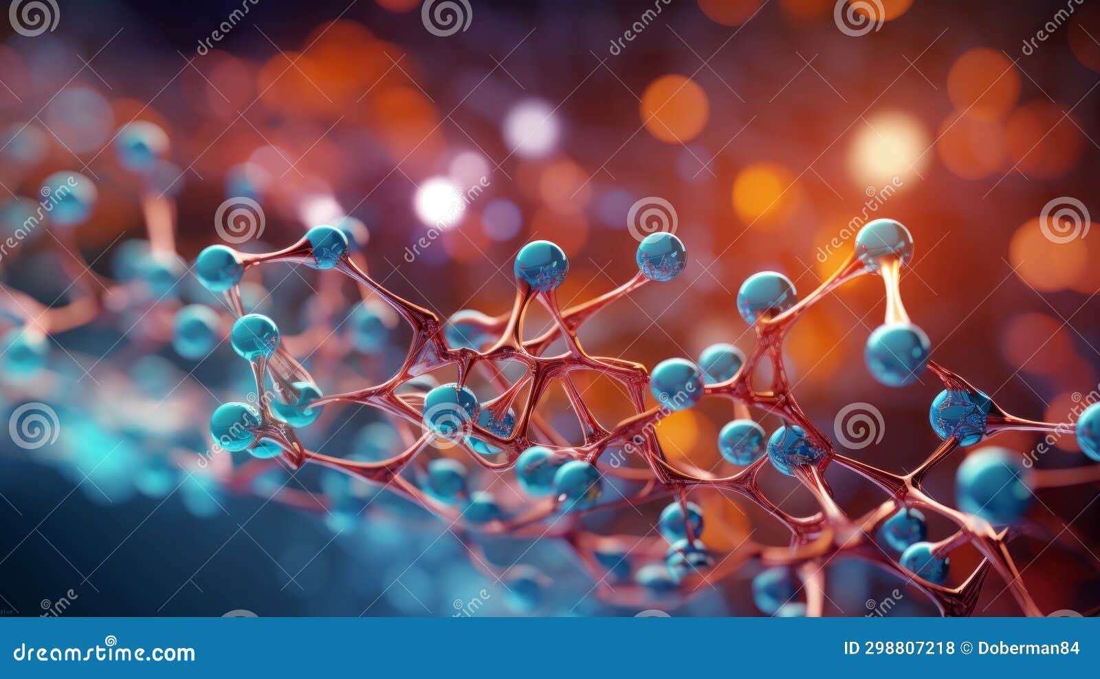 Colorful Realistic Model of Molecule. Scientific Image of Cell ...