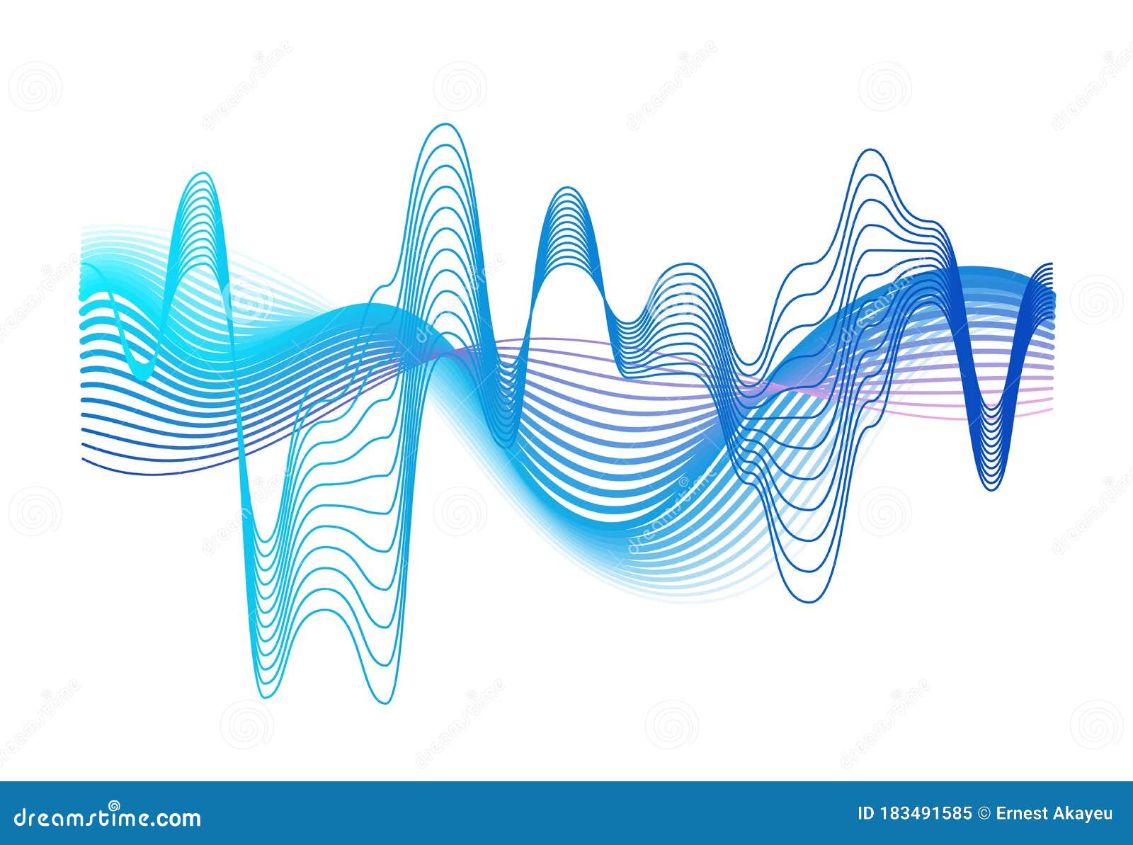 Colorful Realistic Sound Waves Amplitude Vector Graphic Illustration ...