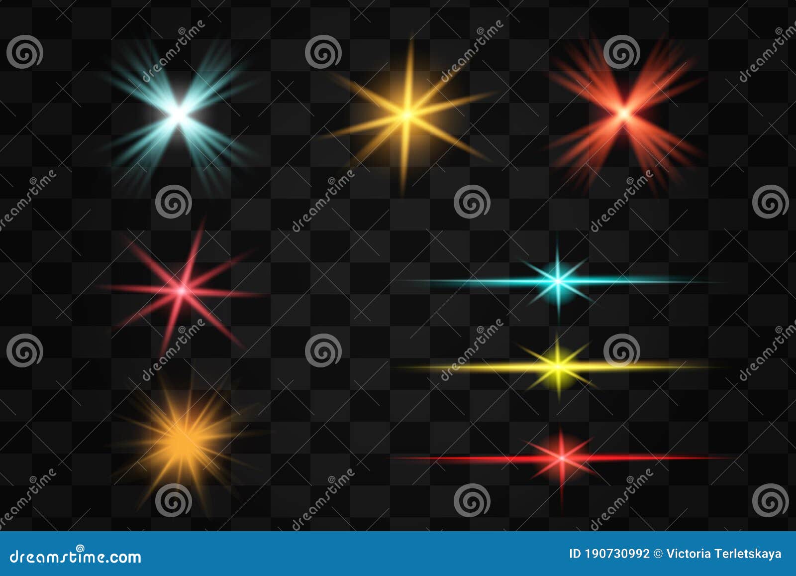 Colorful Realistic Special Effects. the Explosions and Glowing ...