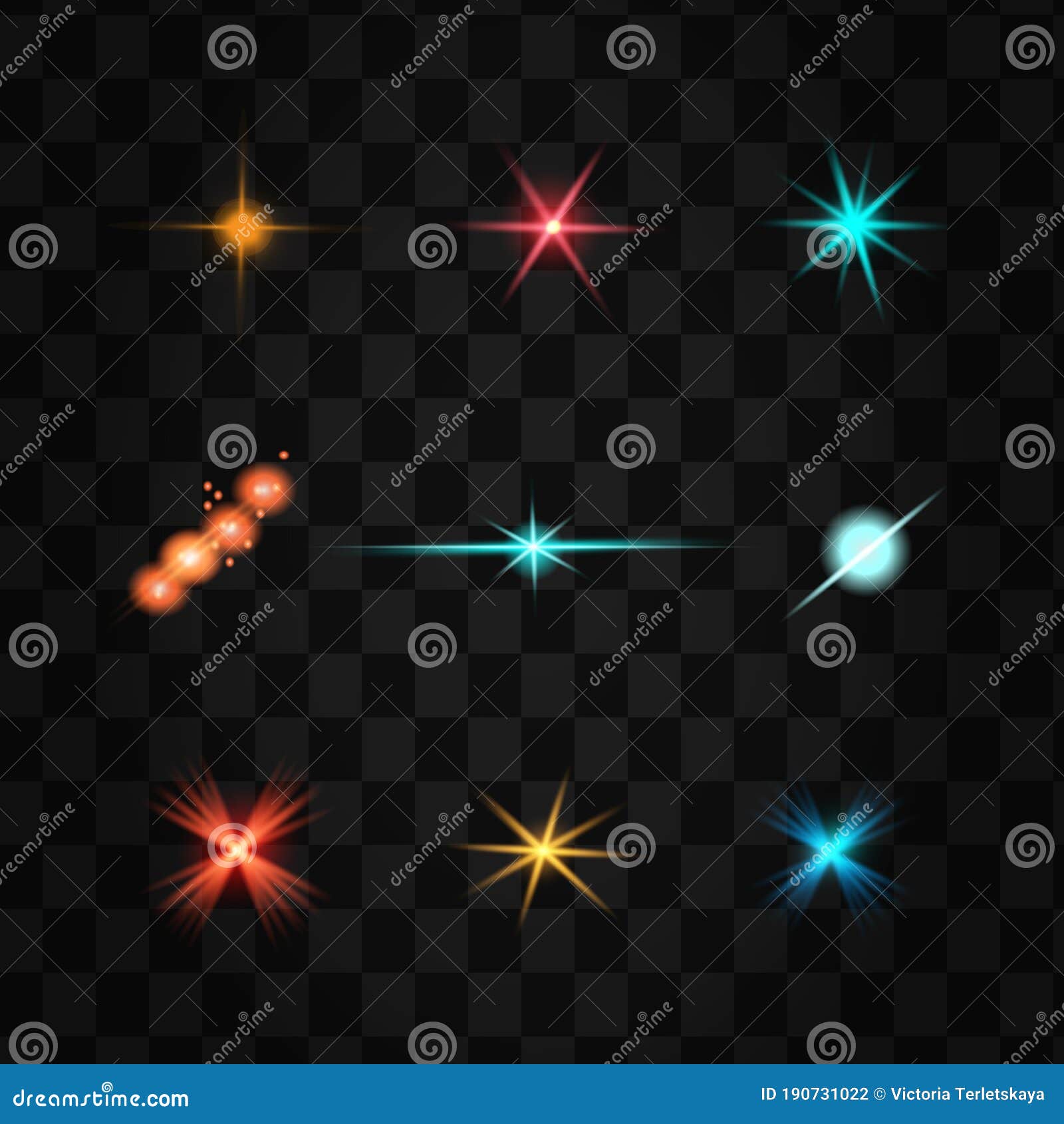 Colorful Realistic Special Effects. the Explosions and Glowing ...