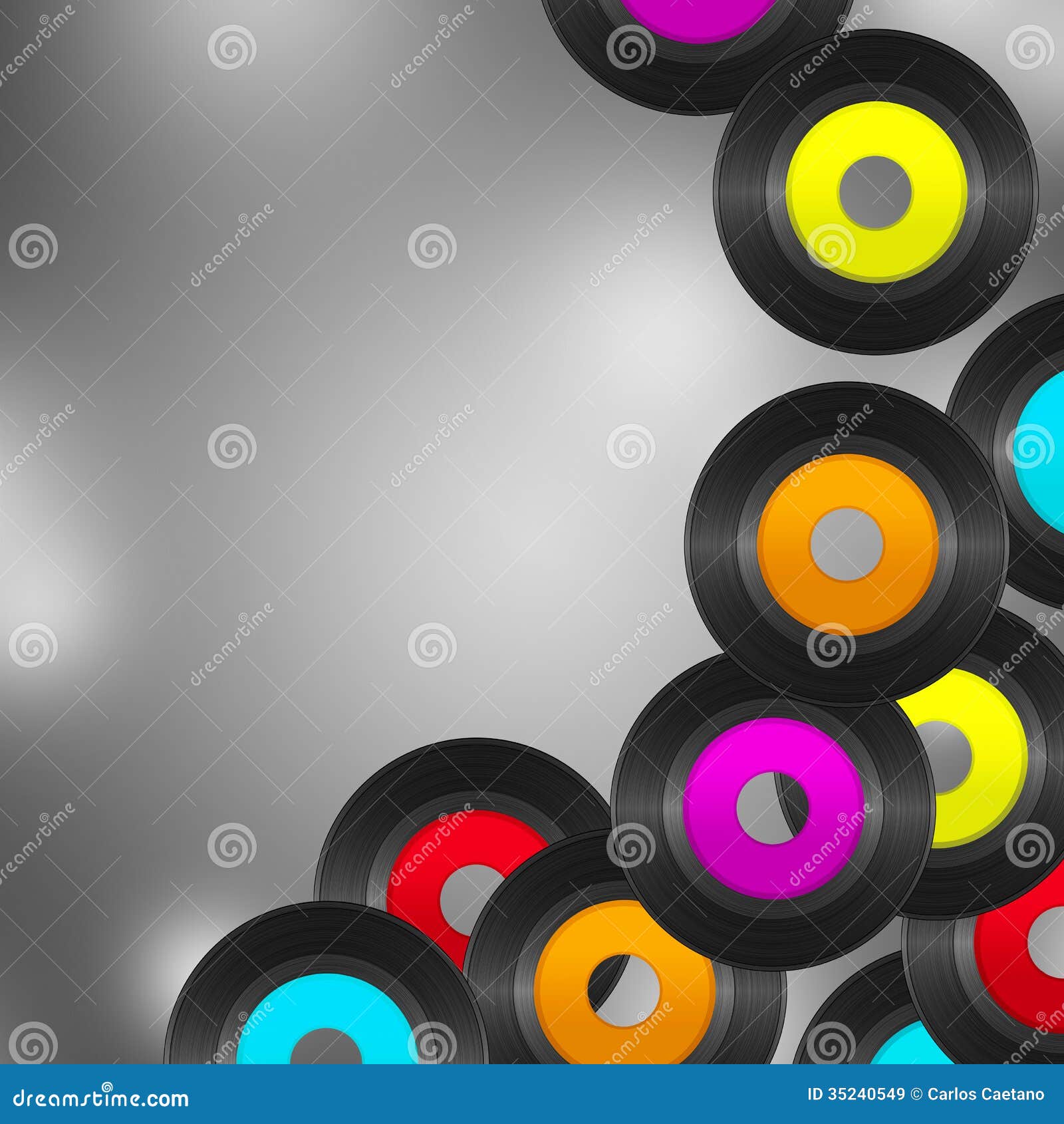 Colorful Records stock illustration. Illustration of discotheque - 35240549