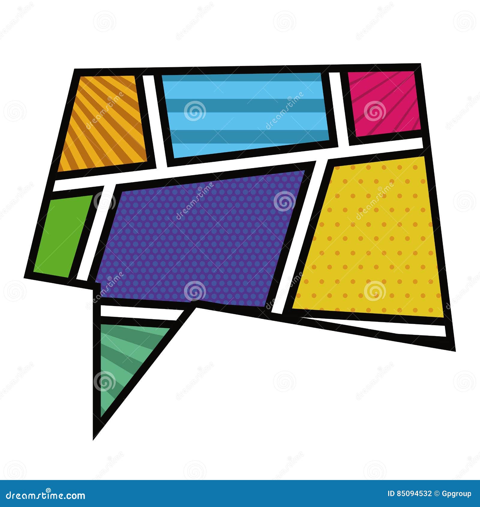 Colorful Rectangle Callout in Pop Art Stock Vector - Illustration of ...