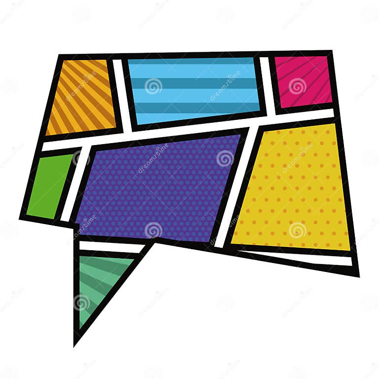 Colorful Rectangle Callout in Pop Art Stock Vector - Illustration of ...