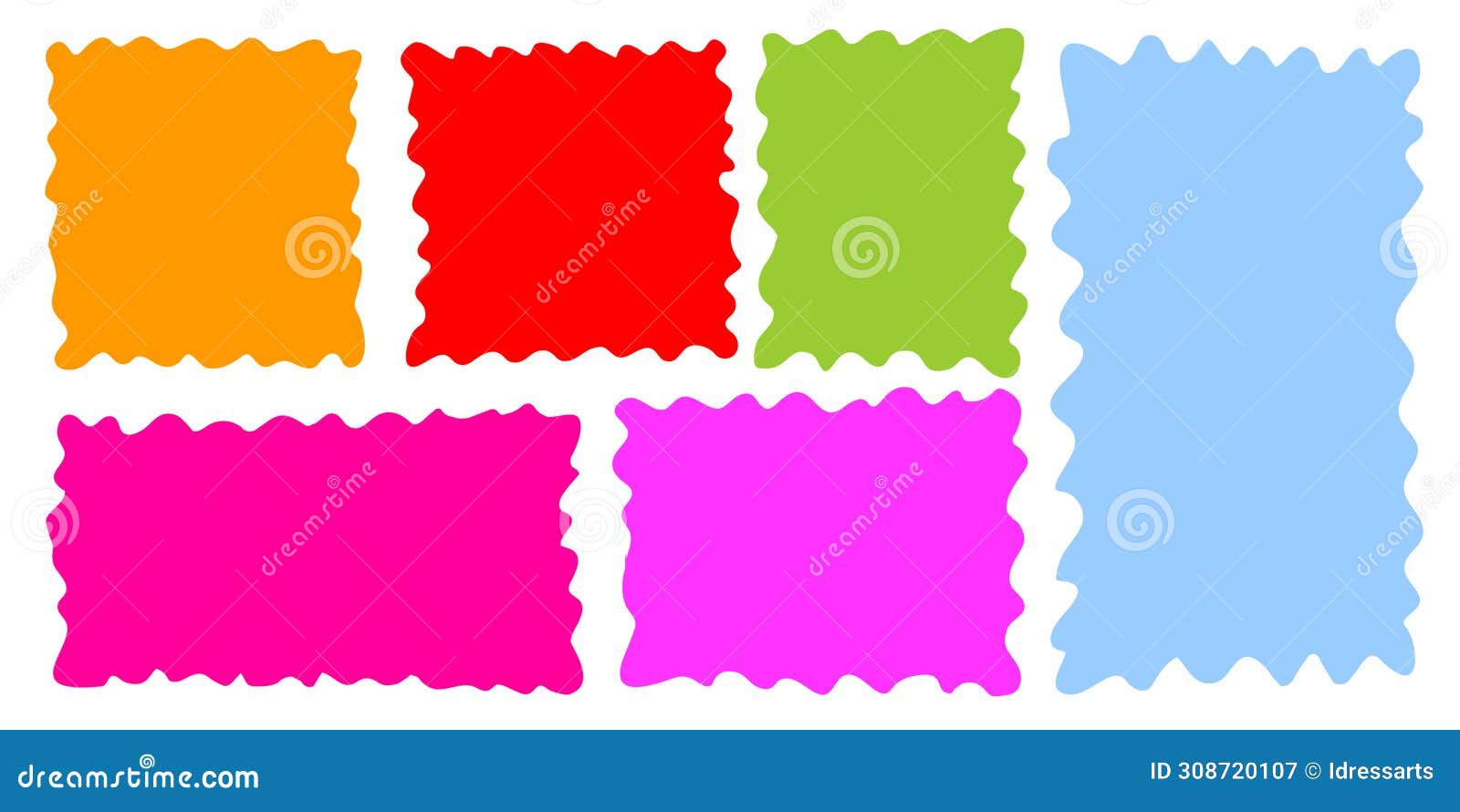 Colorful Rectangle Doodle Shape Collection. Hand Drawn Quote Frame Set ...