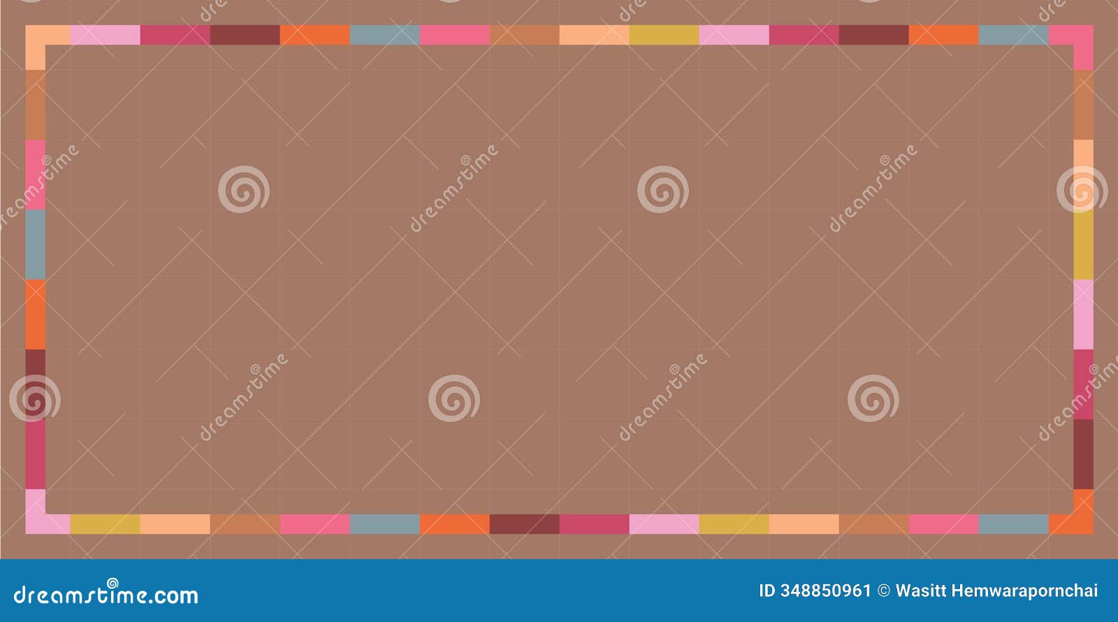 Colorful Rectangle Border Design With Detailed Sunflower,leaves And ...