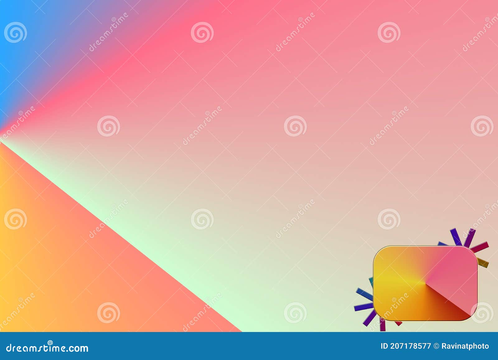 Colorful Rectangle Lit by a Conical Light Source with a Cog Lit by the ...