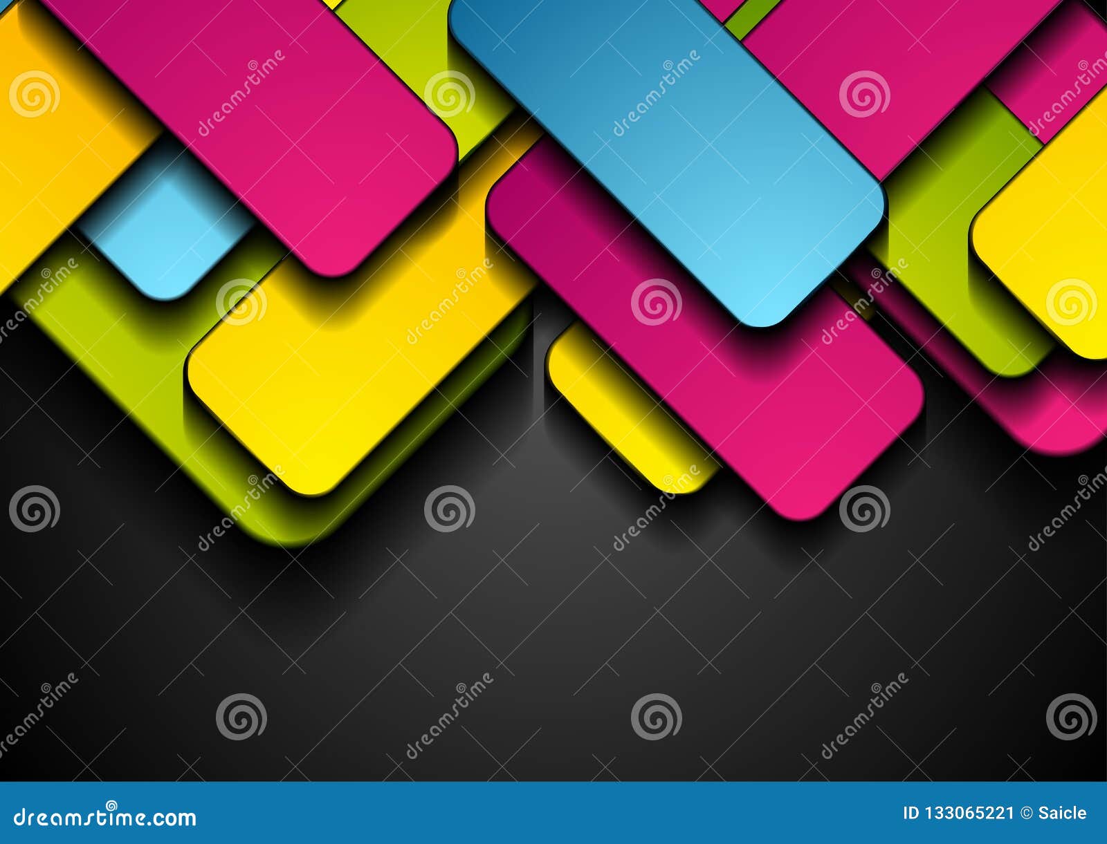 Colorful Rectangles Abstract Tech Geometric Background Stock Vector ...
