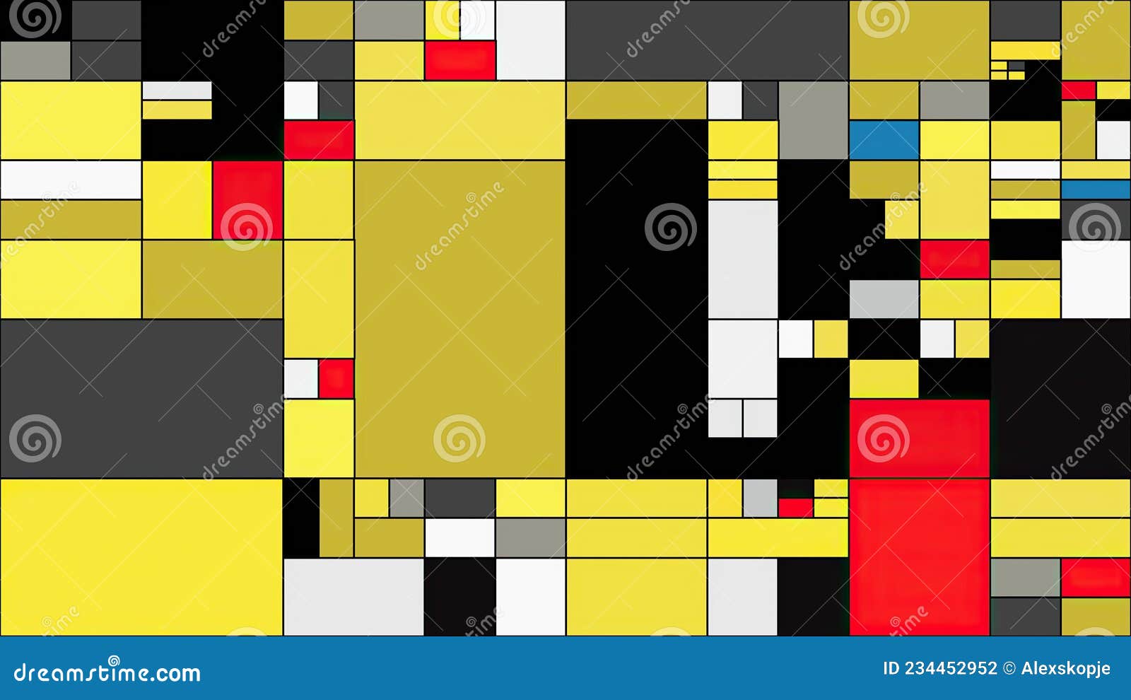Colorful Rectangles Mondrian Style Art Illustration Stock Illustration ...