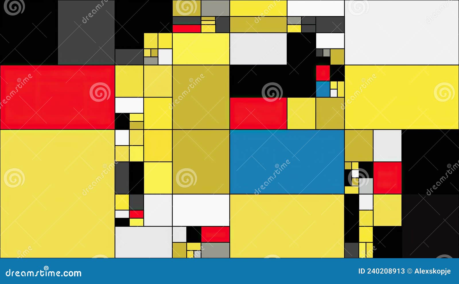 Colorful Rectangles Mondrian Style Art Illustration Stock Illustration ...