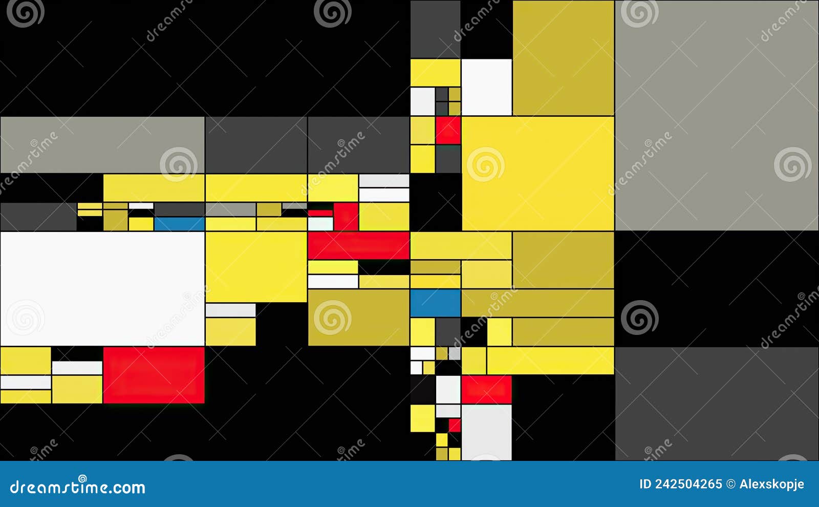 Colorful Rectangles Mondrian Style Art Illustration Stock Illustration ...