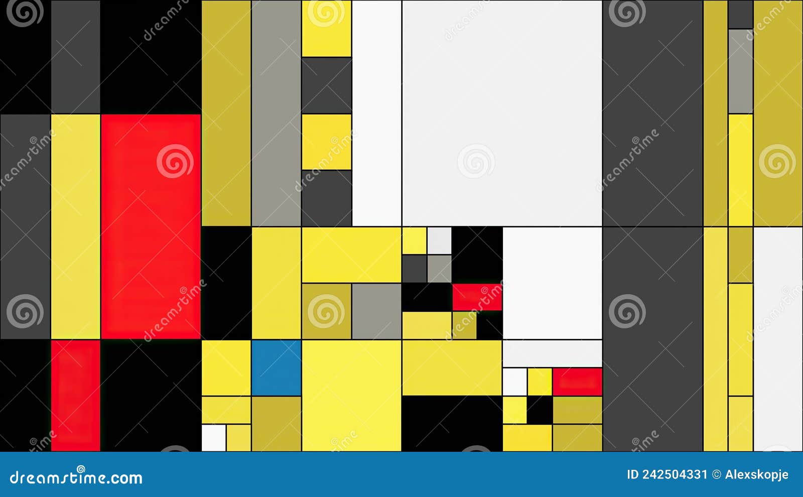 Colorful Rectangles Mondrian Style Art Illustration Stock Illustration ...