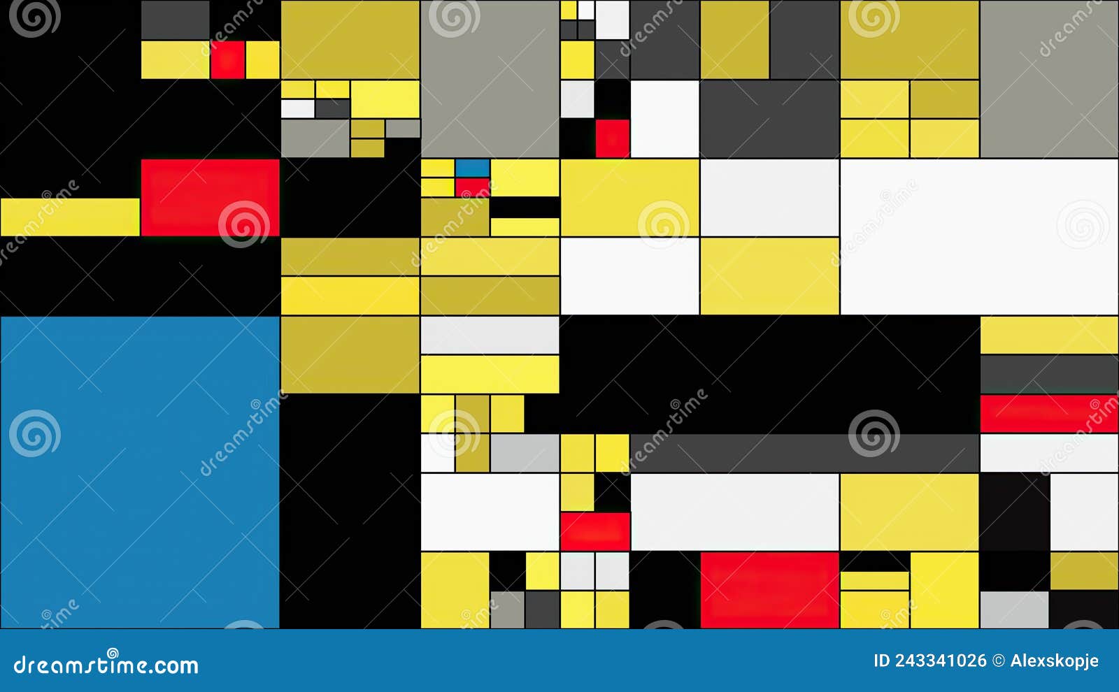 Colorful Rectangles Mondrian Style Art Illustration Stock Illustration ...