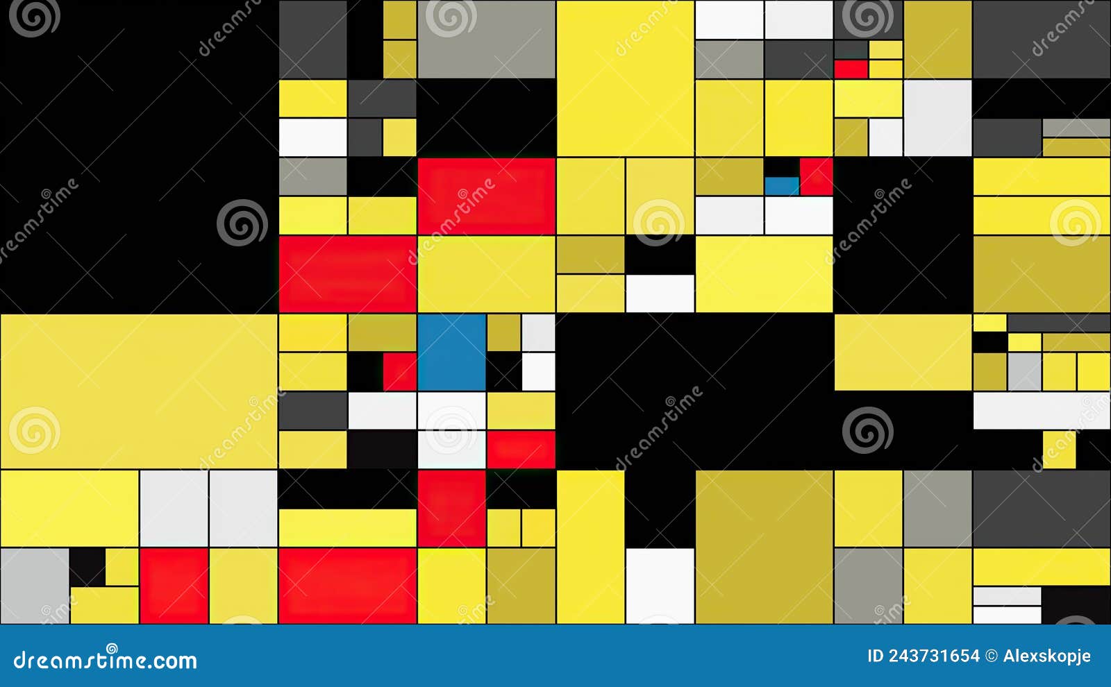 Colorful Rectangles Mondrian Style Art Illustration Stock Illustration ...