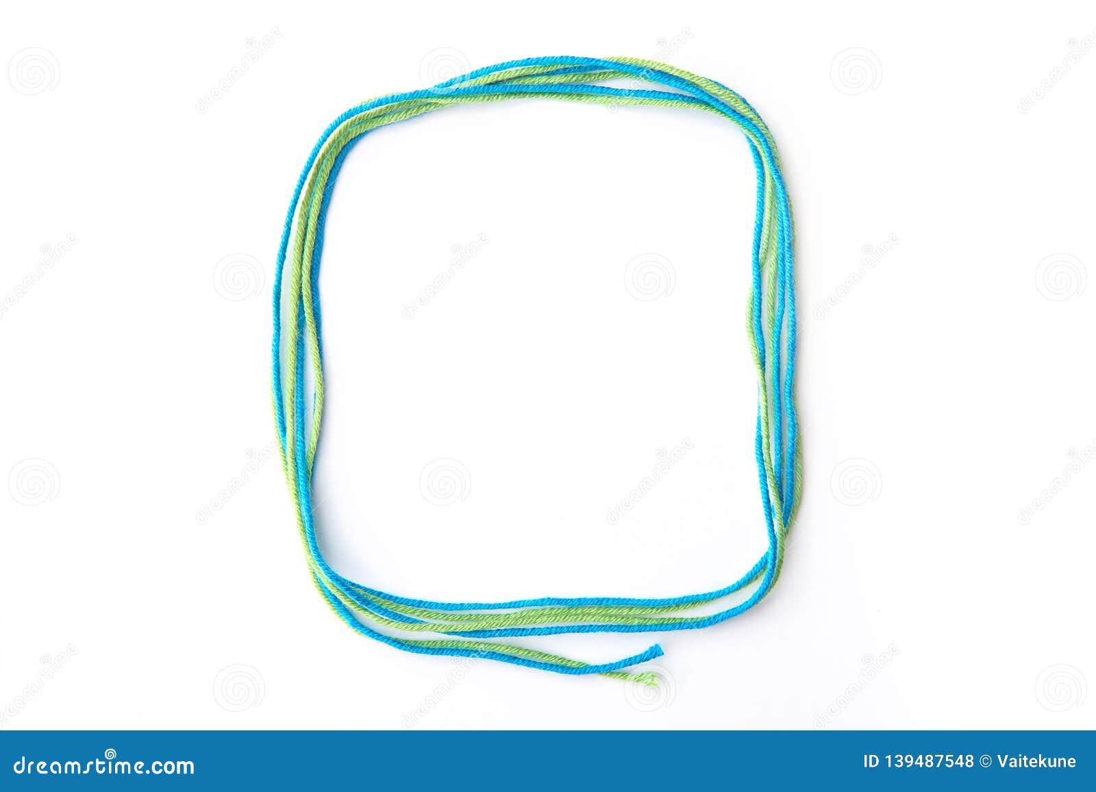 Colorful Rectangular Frame Made of Thread Isolated on White Background ...
