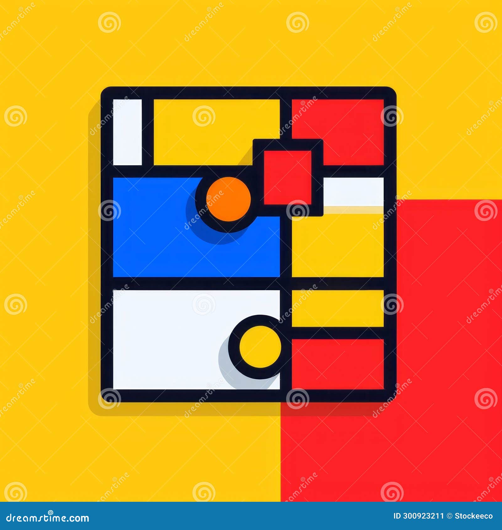 Colorful Rectangular Icon in Postmodern Abstraction Style Stock ...