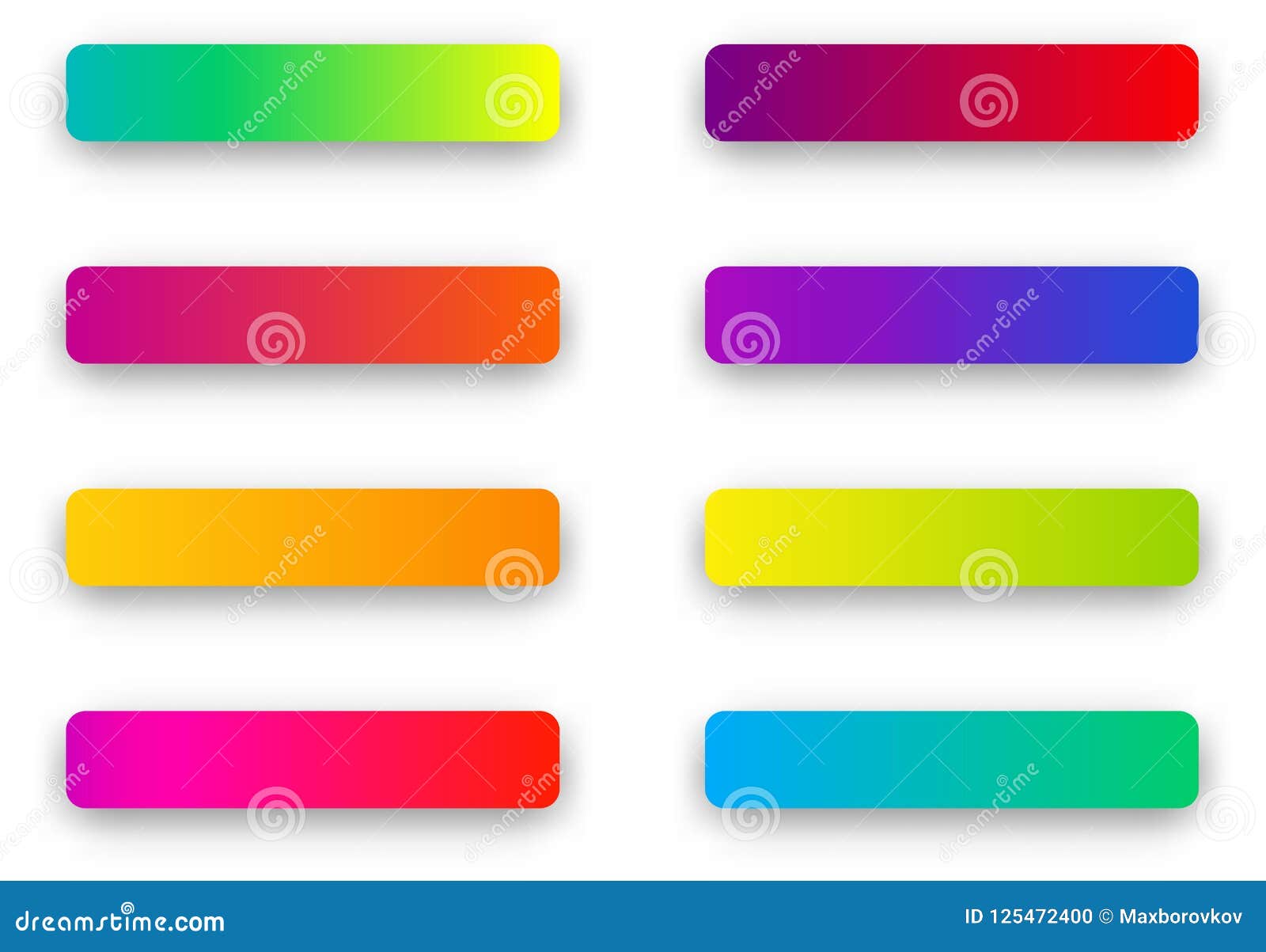 Colorful Rectangular Icon Templates Isolated On White. Vector ...