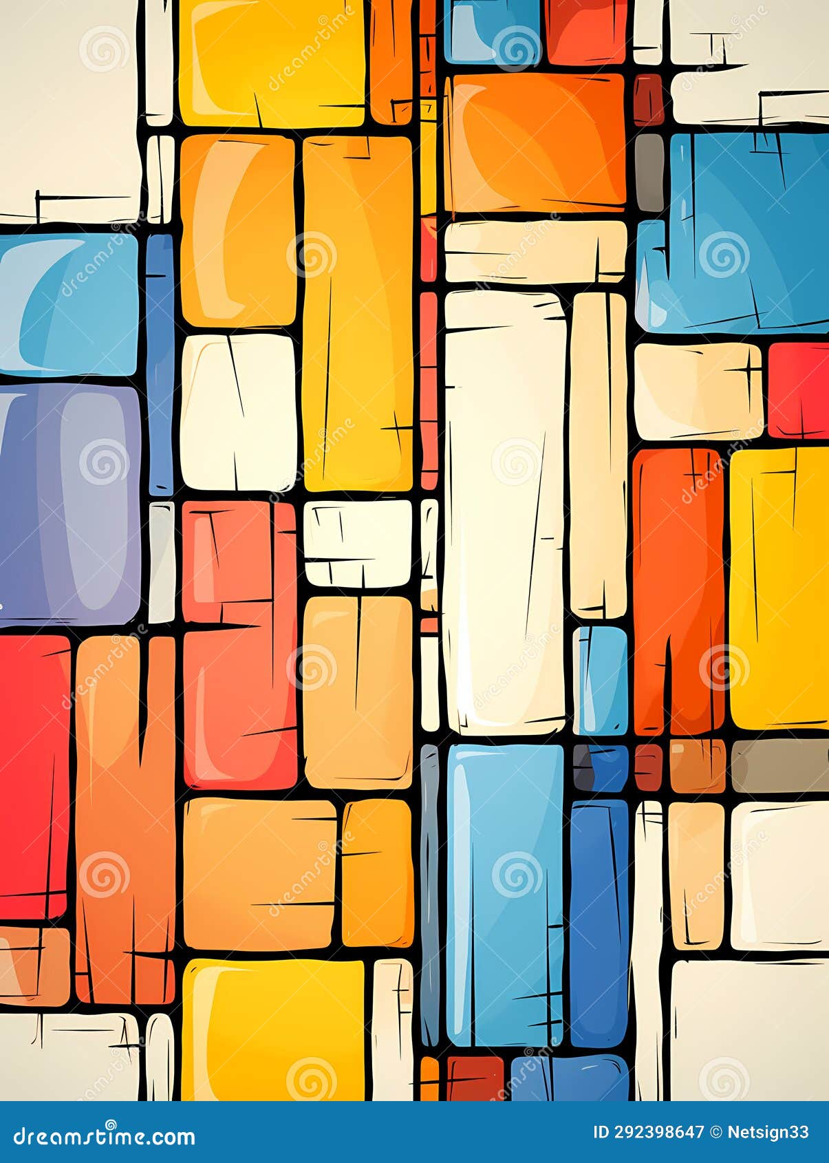 Colorful Rectangular Shapes on a White Background Stock Illustration ...