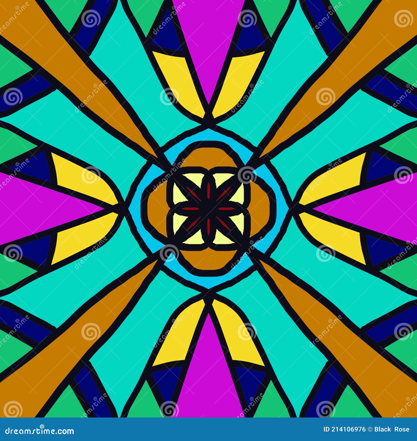 Colorful Rectangular Symmetry Patter Stock Illustration - Illustration ...