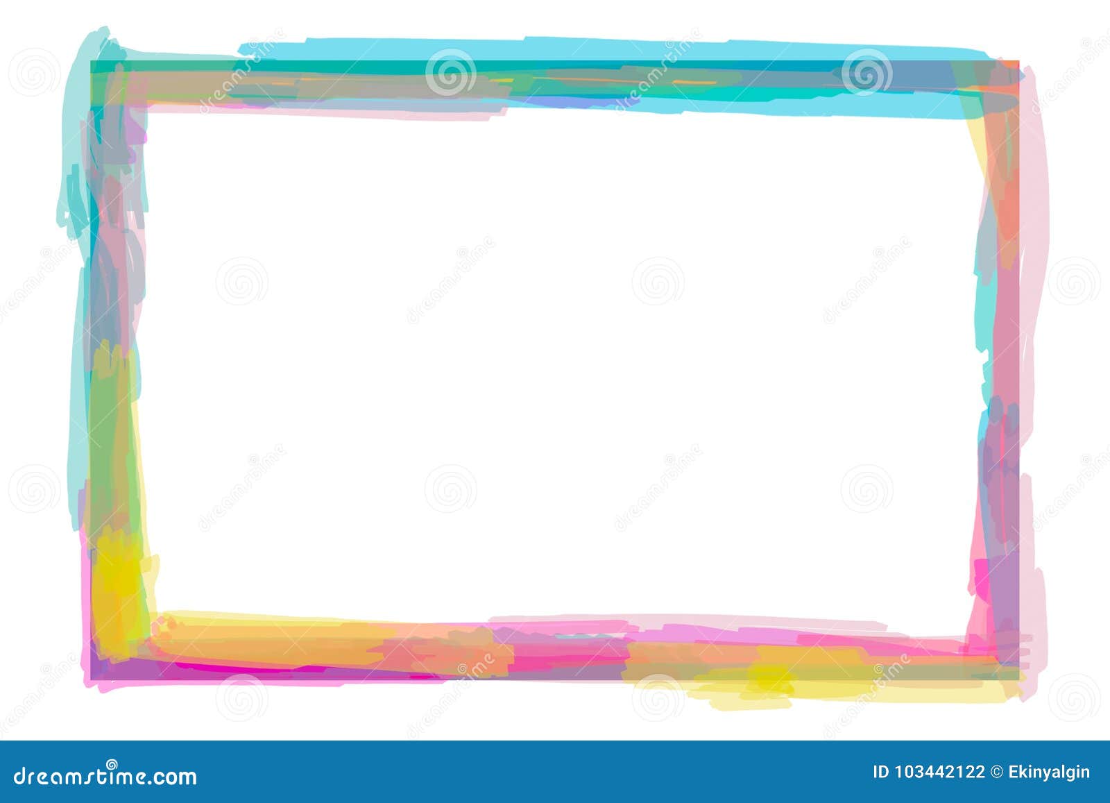 Colorful Rectangular Watercolor Frame Stock Photo - Image of ...