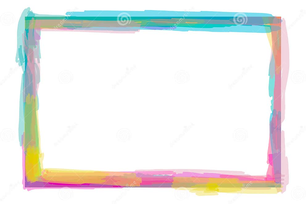Colorful Rectangular Watercolor Frame Stock Photo - Image of ...