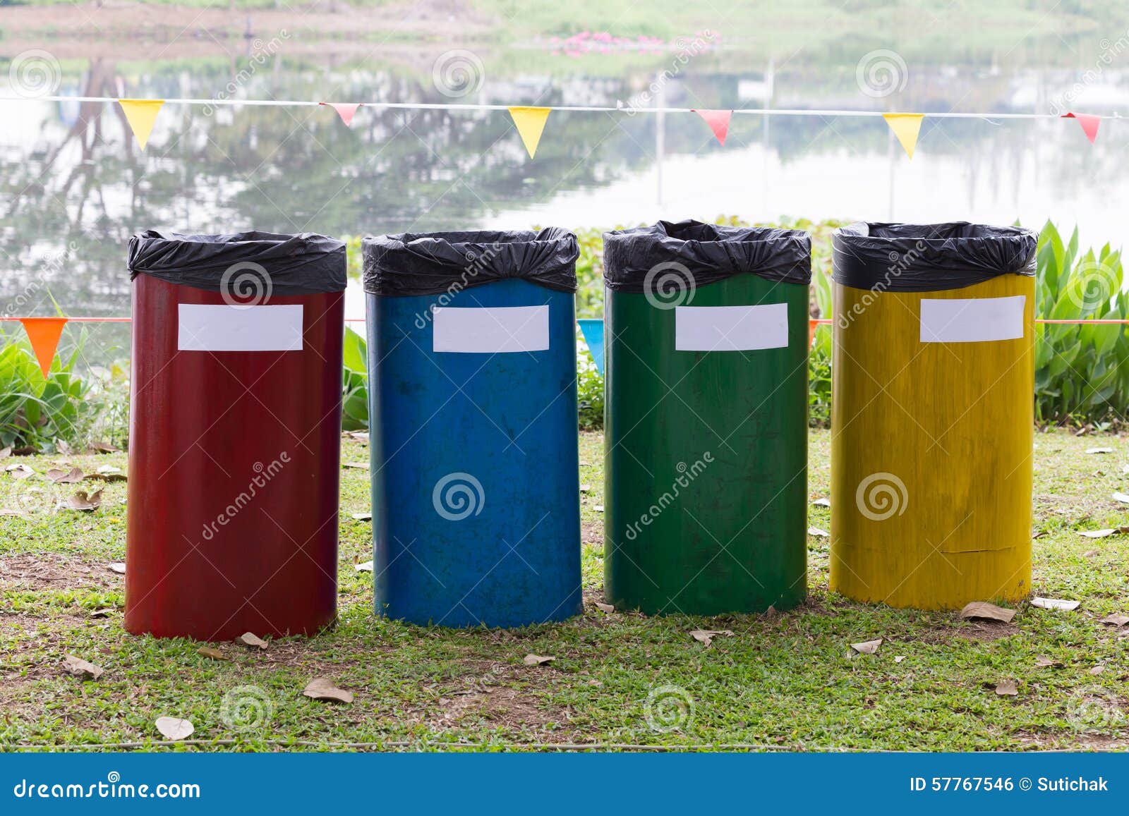 Colorful of recycle bins stock photo. Image of trashcan - 57767546