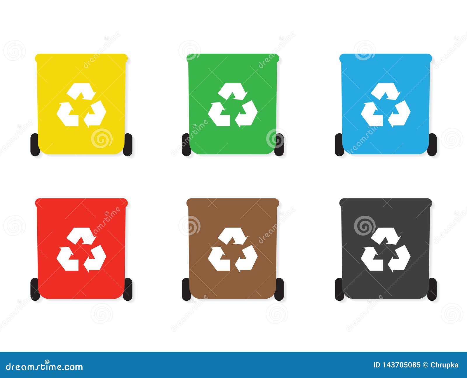 Colorful recycle bins icon stock vector. Illustration of solution ...