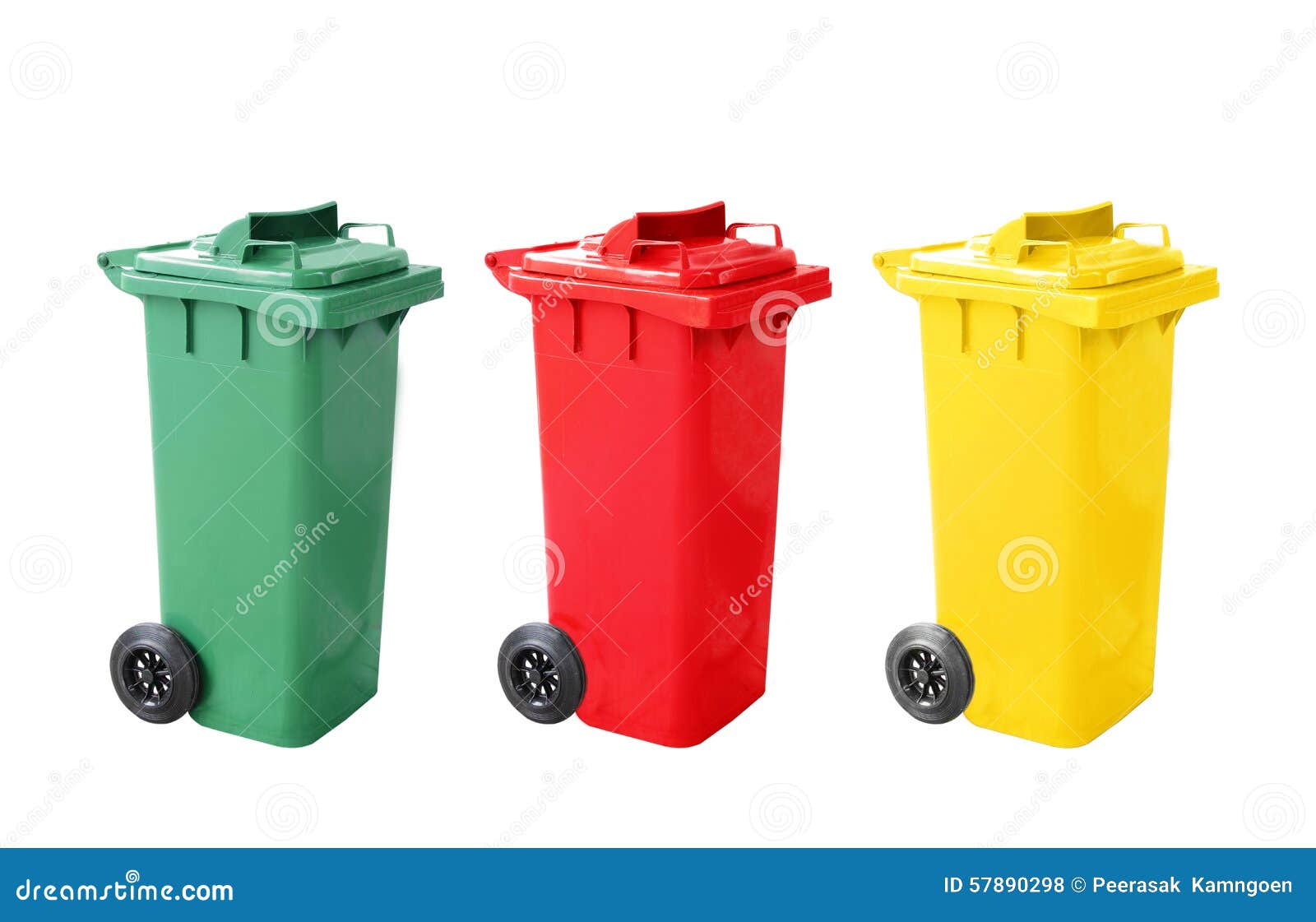 Colorful Recycle Bins Isolated on White Stock Photo - Image of cleanup ...