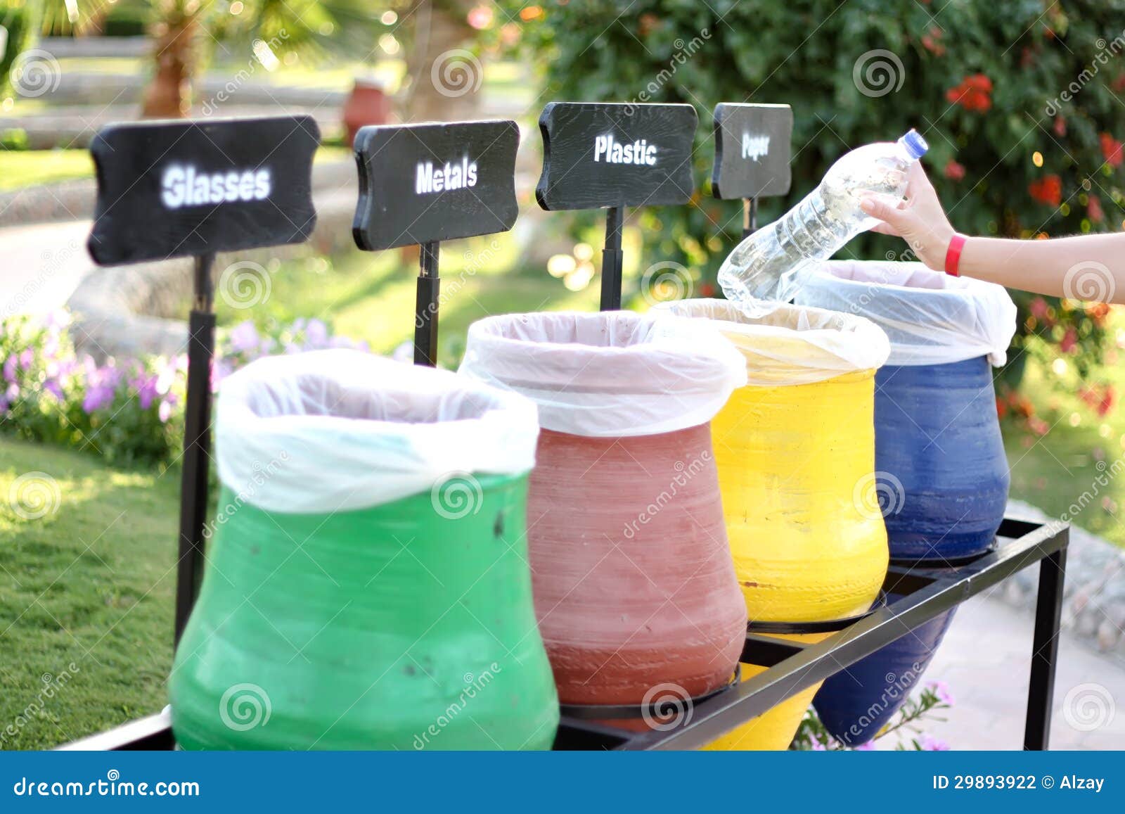 Colorful Recycle Bins stock photo. Image of metal, receptacle - 29893922