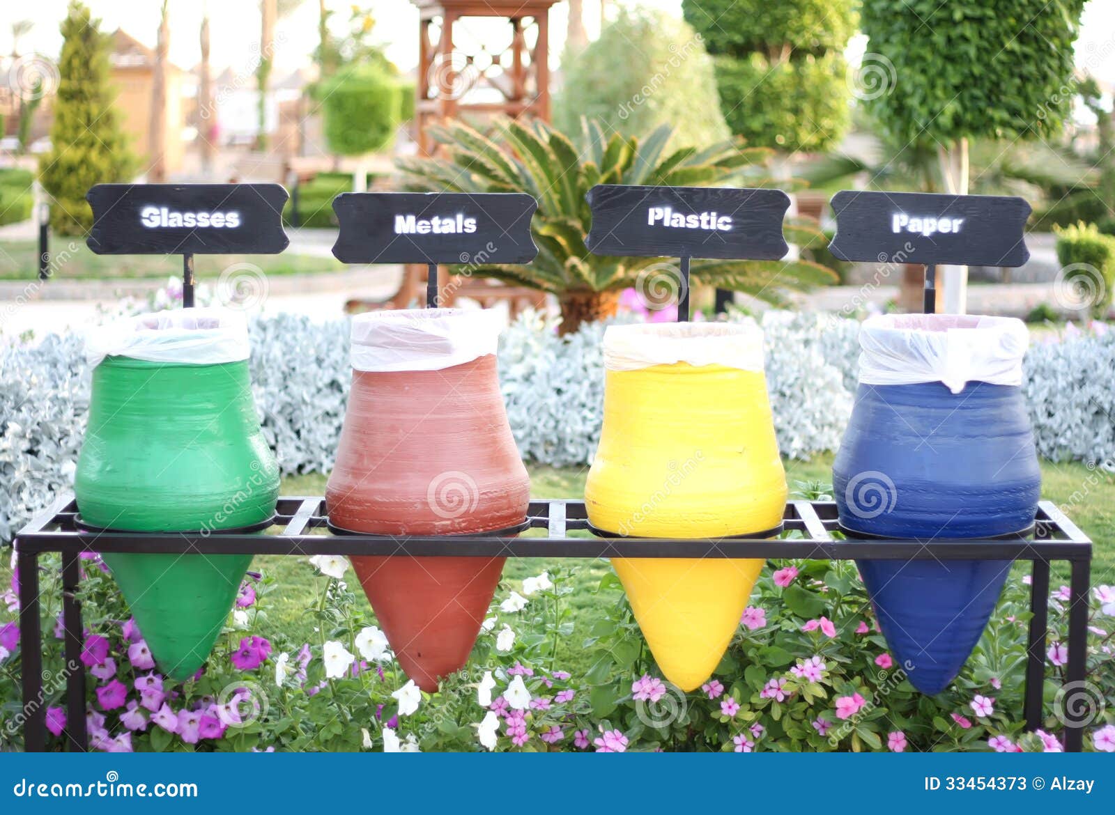 Colorful Recycle Bins stock image. Image of environment - 33454373