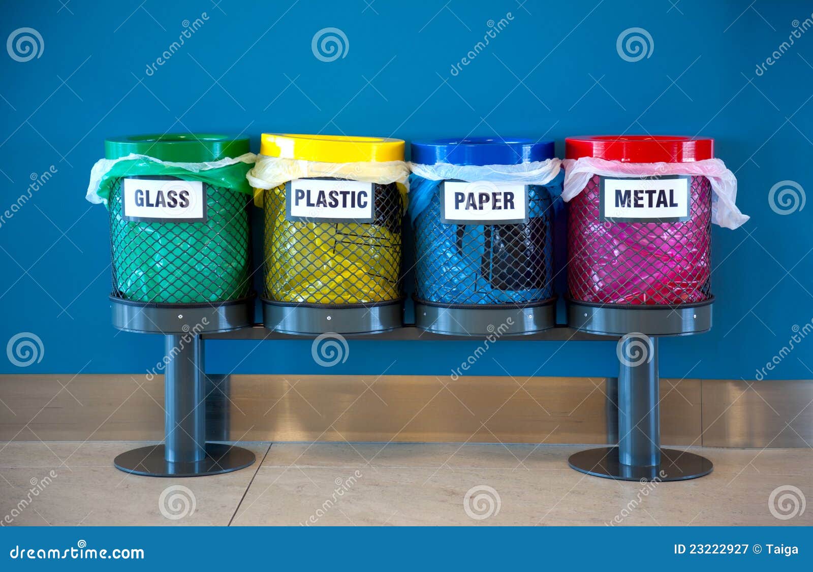 Colorful Recycle Bins in a Public Place Stock Image - Image of junk ...