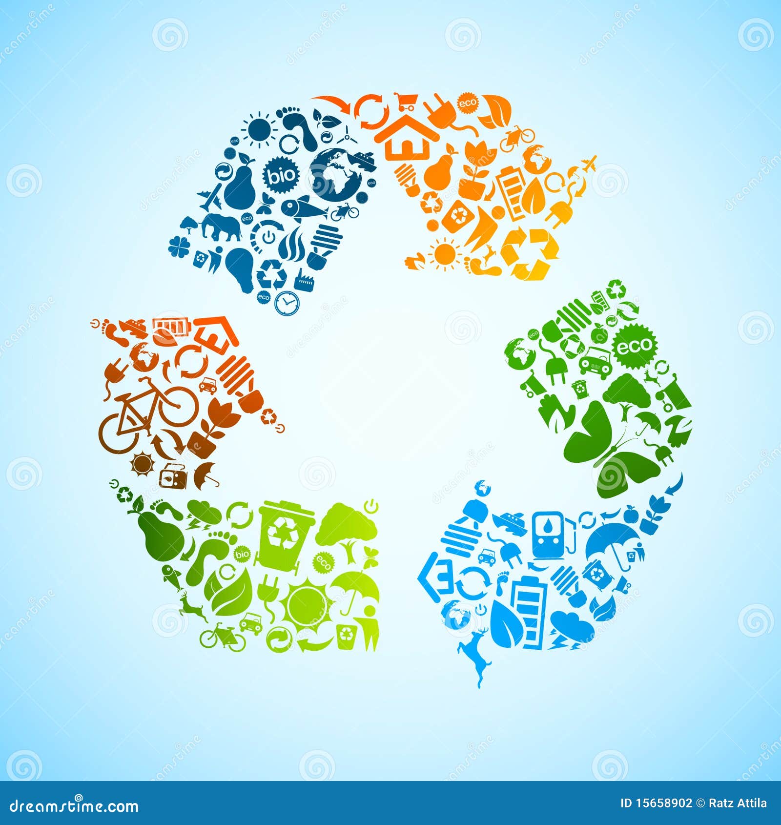 Colorful recycle icons stock vector. Illustration of earth - 15658902