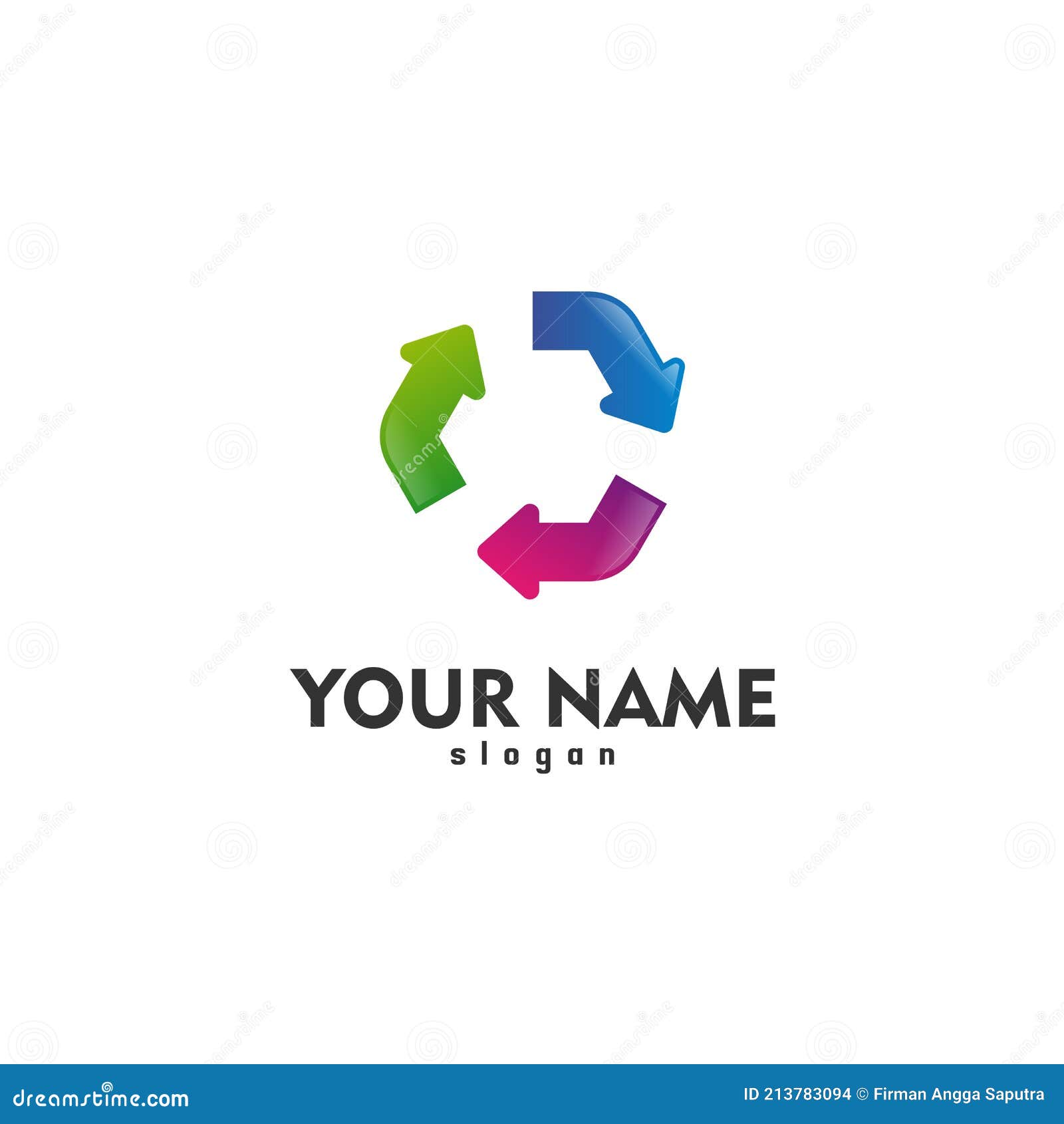 Colorful Recycle Arrow Logo Inspirations Stock Vector - Illustration of ...