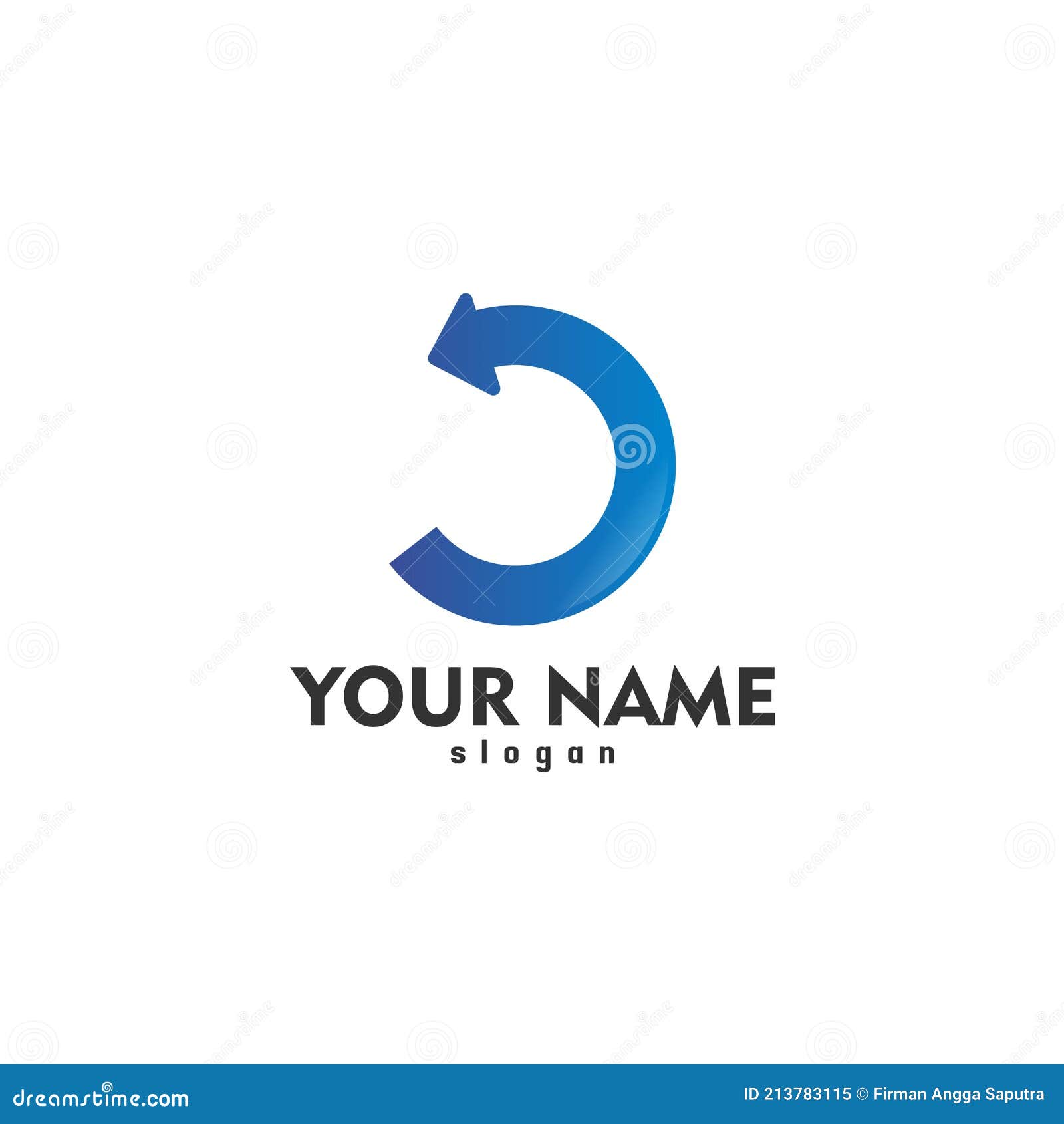 Blue Recycle Arrow Logo Inspirations Stock Vector - Illustration of ...