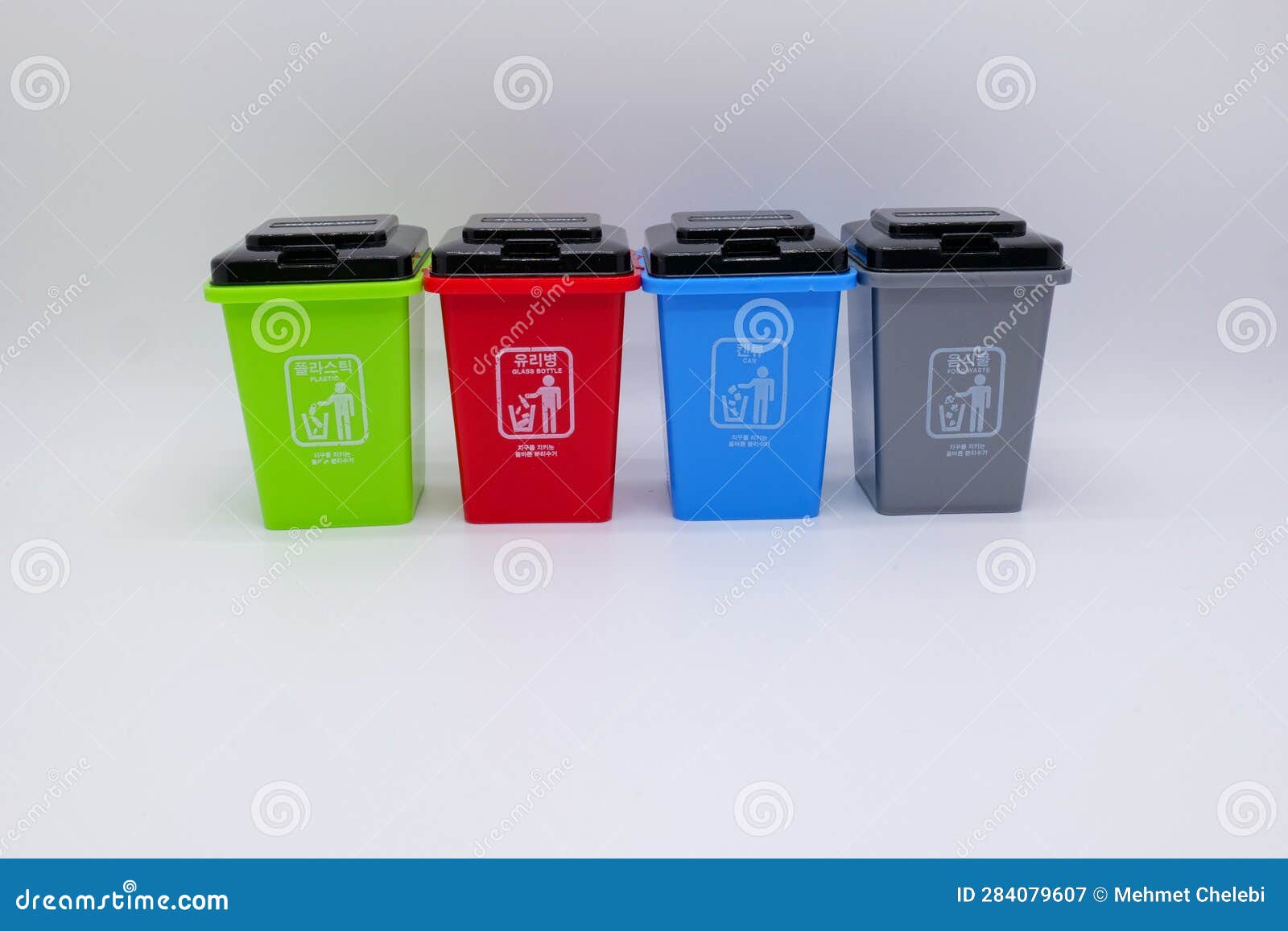 Colorful Recycle Plastic Garbage Bin Stock Image - Image of container ...
