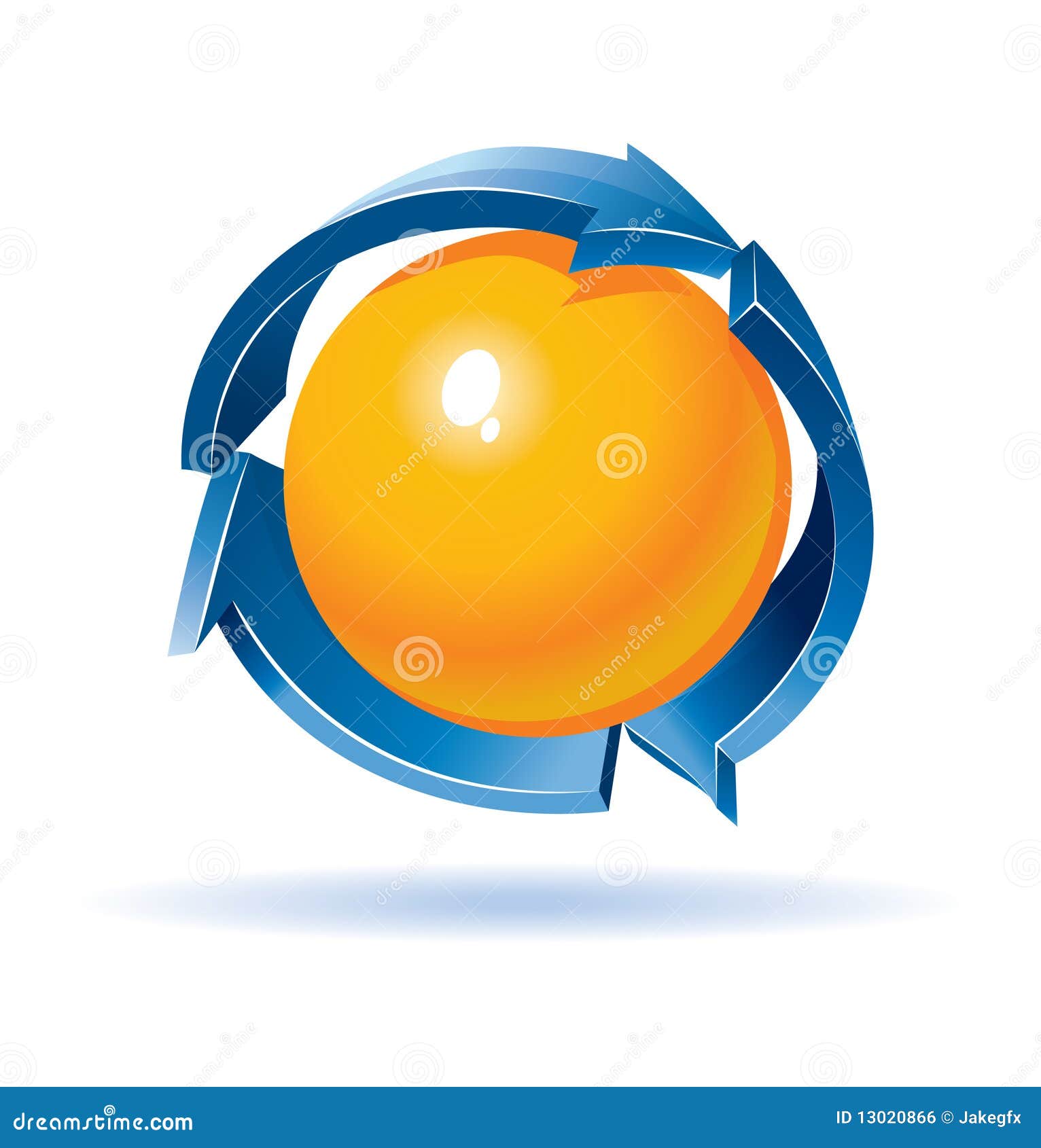 Colorful Recycle Symbol with Sphere Inside Stock Vector - Illustration ...