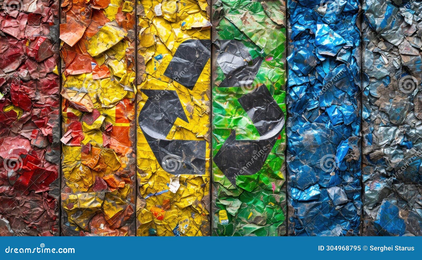 A Colorful Recycling Bin with a Recycle Symbol on it, AI Stock Image ...