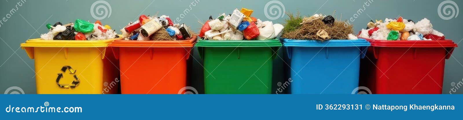 Rubbish Sorting Process And Statistical Diagram Vector Illustration ...