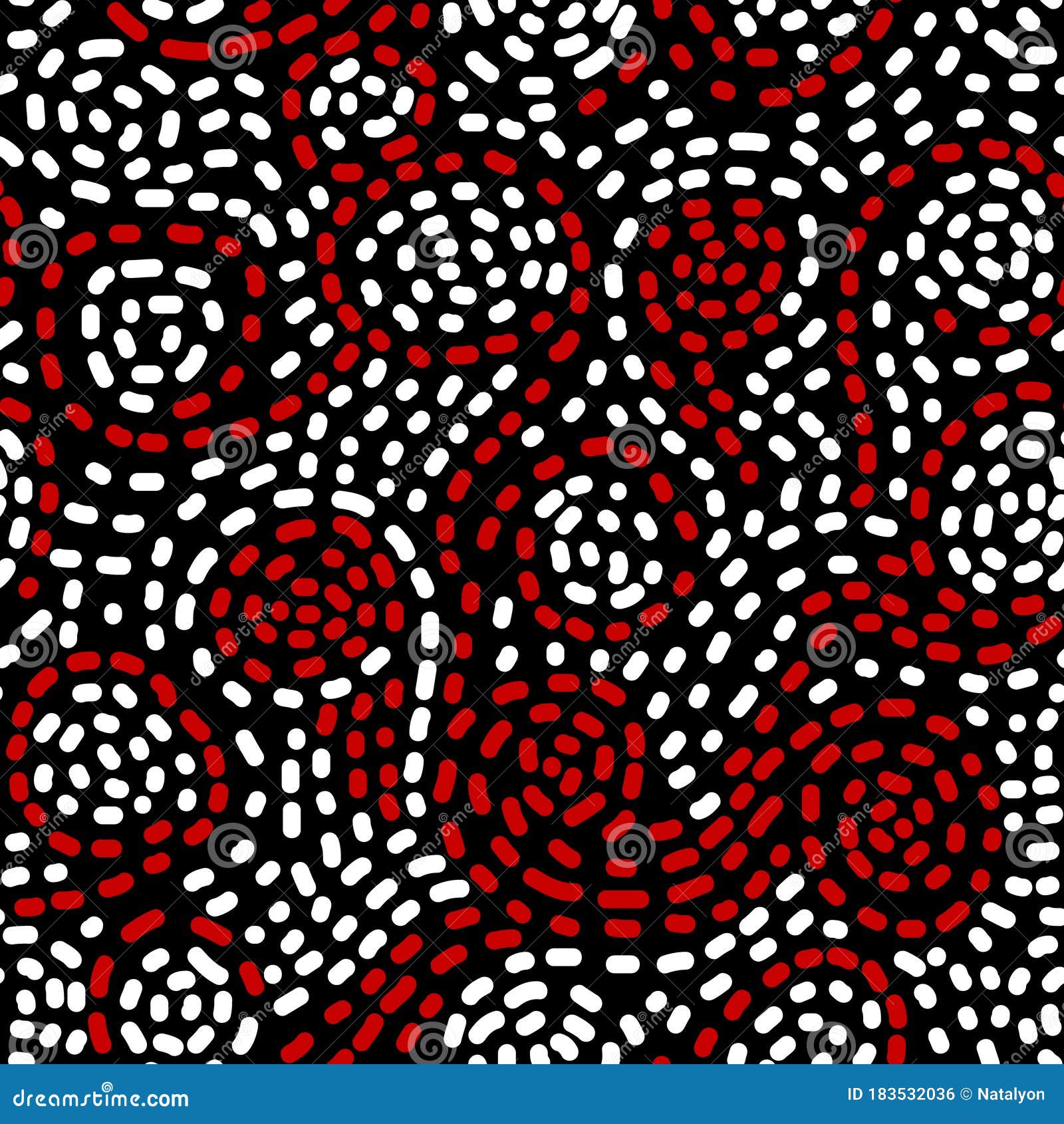 Colorful Red Black and White Geometric Swirls Bold Abstract Seamless ...